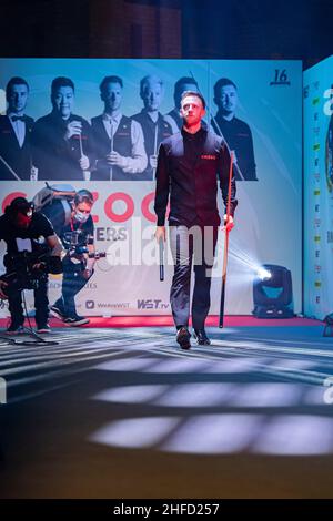 Barry Hawkins during the round one match between John Higgins and Barry ...