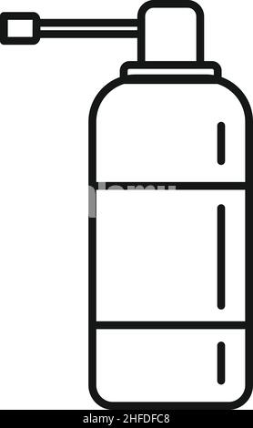 Medical spray sore throat, man use liquid oral aerosol medicine, mouth ...