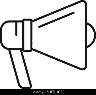 Rescue megaphone icon. Outline rescue megaphone vector icon color flat ...