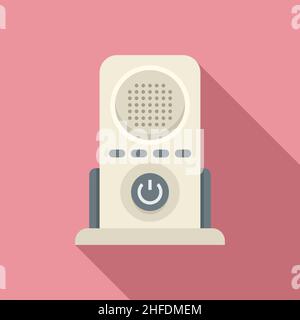 Nanny baby monitor icon flat vector. Radio care. Newborn babyphone ...