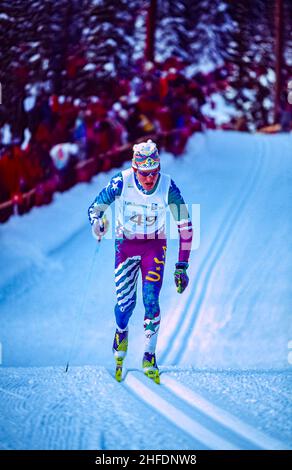 Luke Bodensteiner (USA) competing in the men's 10km cross country ...