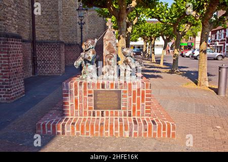 Sculpture of the "Sekes Maenekes" at the St. Katharina church in ...