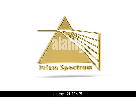 Golden spectrum icon isolated on white background - 3D render Stock ...