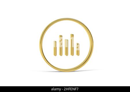 Golden spectrum icon isolated on white background - 3D render Stock ...