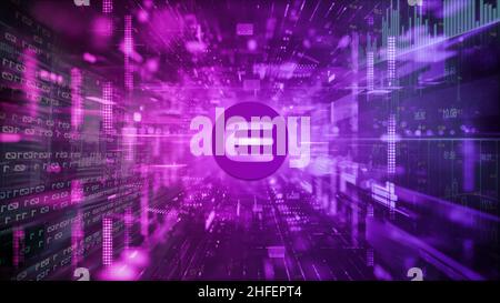 enjin cryptocurrency coin on colorful background, cryptocurrency ...