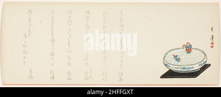 Floating Shojo, 1870s. Paper figure of a shojo, a mythical water sprite ...