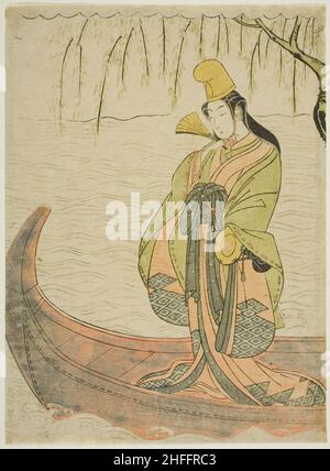 Shirabyoshi Dancer in Asazuma boat. Suzuki Harunobu ?? ??; Japanese ...