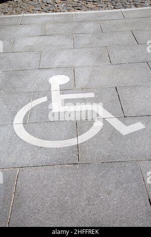 Disabled Symbol on Diagonal Slant Stock Photo - Alamy