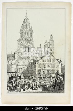 GERMANY. Mainz. Mayence. town city plan 1882 old antique map chart ...