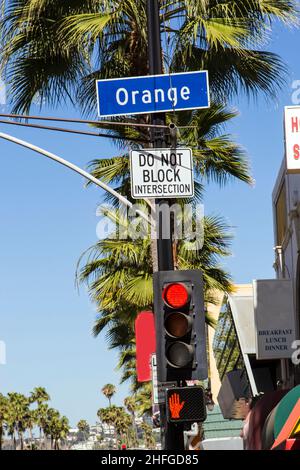 street sign Orange Drive in Hollywood, Los Angeles Stock Photo - Alamy