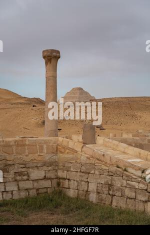 Step Pyramid of Zoser at Saqqara from the Heb-Sed-Jubilee-Court. Egypt ...
