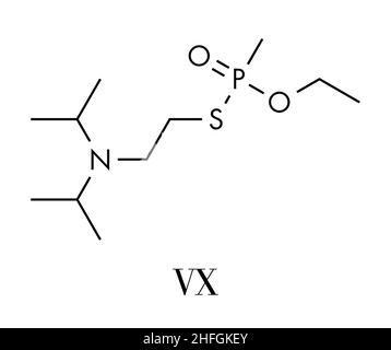 VX nerve agent molecule (chemical weapon). Skeletal formula Stock ...