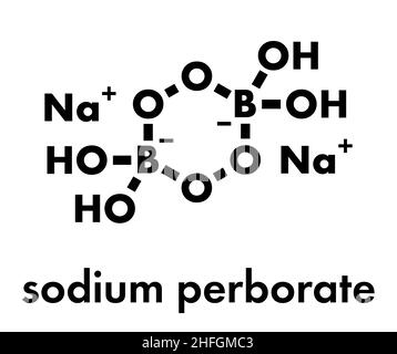 Sodium perborate. Used in detergents and bleaching products. Skeletal ...