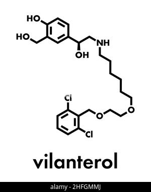 Vilanterol COPD drug molecule. Skeletal formula Stock Vector Image ...