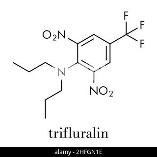 Trifluralin herbicide molecule. Skeletal formula Stock Vector Image ...
