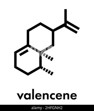 Valencene citrus fruit aroma molecule. Skeletal formula Stock Vector ...