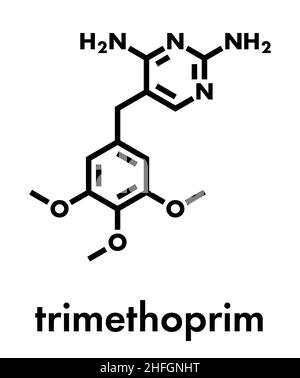 Skeletal formula of Trimethoprim. Drug chemical molecule Stock Vector ...