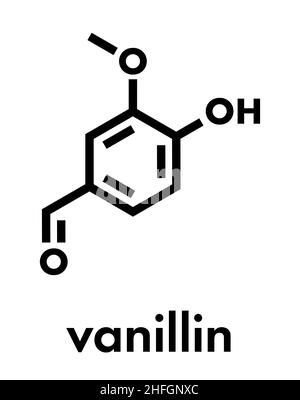 Skeletal formula of Vanillin. Chemical molecule Stock Vector Image ...