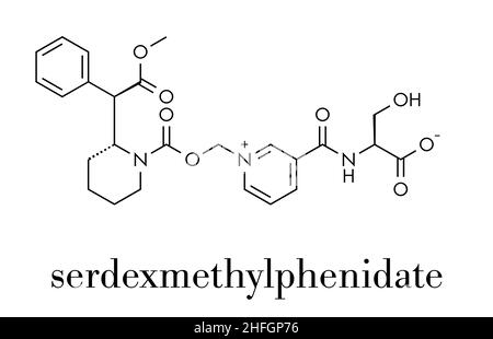 Dexmethylphenidate drug molecule. Skeletal formula Stock Vector Image ...