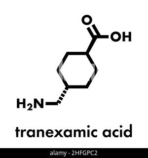 Tranexamic acid (TXA) drug molecule, is used for preventing excessive ...