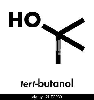 tert-butyl alcohol (tert-butanol) solvent molecule. Skeletal formula ...
