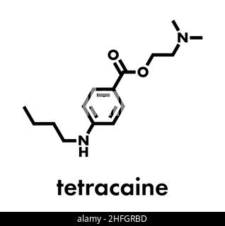 Tetracaine, amethocaine molecule. It is local anesthetic widely used in ...