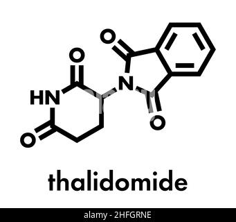 Lenalidomide multiple myeloma drug molecule. Skeletal formula Stock ...