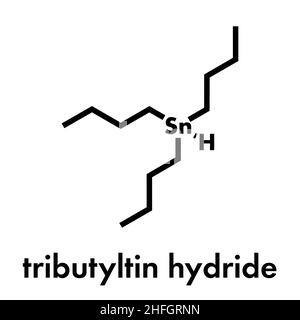 Tributyltin hydride molecule. Organotin reagent, used in organic ...
