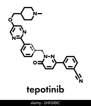 Tepotinib cancer drug molecule. Skeletal formula Stock Vector Image ...