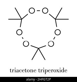 Triacetone triperoxide (TATP, acetone peroxide) explosive molecule ...