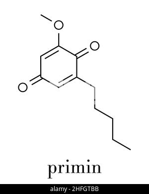 Primin primrose plant allergen molecule. Skeletal formula Stock Vector ...