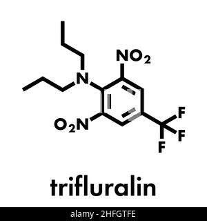 Trifluralin herbicide molecule. Skeletal formula Stock Vector Image ...