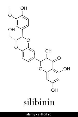 Silibinin (silybin) milk thistle molecule. Major constituent of ...
