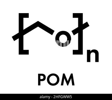 Polyoxymethylene, POM, acetal, polyacetal, polyformaldehyde molecule ...