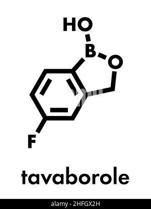 Tavaborole topical antifungal drug molecule. Skeletal formula Stock ...