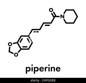 Piperine black pepper molecule. Responsible for the pungency of black ...