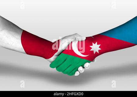 Handshake between japan and australia flags painted on hands ...