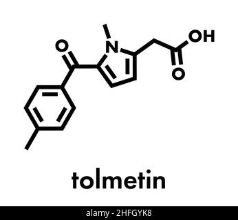 Tolmetin NSAID drug molecule. Skeletal formula Stock Vector Image & Art ...