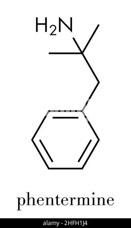 Phentermine appetite suppressant drug molecule. Used in treatment of ...