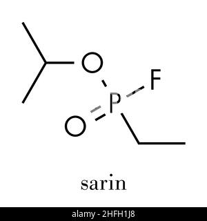 Sarin nerve agent molecule (chemical weapon). Skeletal formula Stock ...