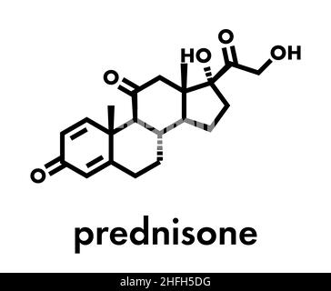 Prednisone corticosteroid drug molecule. Skeletal formula Stock Vector ...