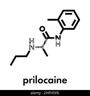 Prilocaine local anesthetic drug molecule. Skeletal formula Stock ...
