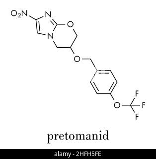 Pretomanid tuberculosis drug molecule. Skeletal formula Stock Vector ...