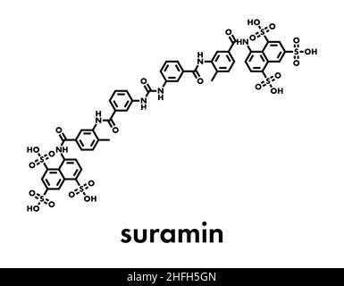 Suramin sleeping sickness drug molecule. Skeletal formula Stock Vector ...