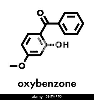 Oxybenzone sunscreen molecule. Skeletal formula Stock Vector Image ...