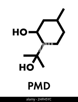 p-Menthane-3-8-diol (PMD, menthoglycol) insect repellent molecule ...