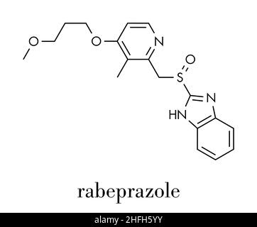 Rabeprazole gastric ulcer drug molecule (proton pump inhibitor ...