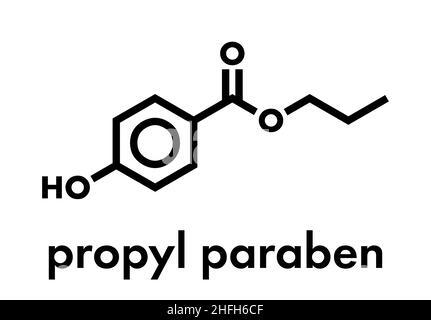 Propyl paraben preservative molecule. Used in food and cosmetics ...