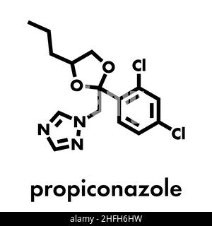 Propiconazole antifungal molecule (triazole class). Skeletal formula ...