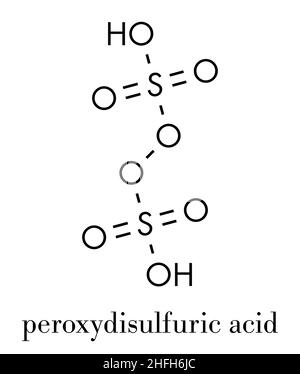 Peroxydisulfuric acid oxidizing agent molecule. Skeletal formula Stock ...
